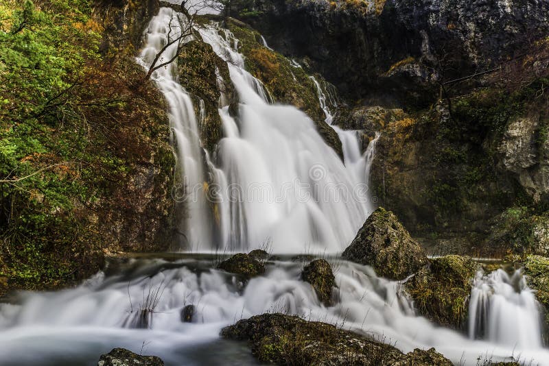Waterfall at the Source of the Mundo River. Stock Image - Image of ...