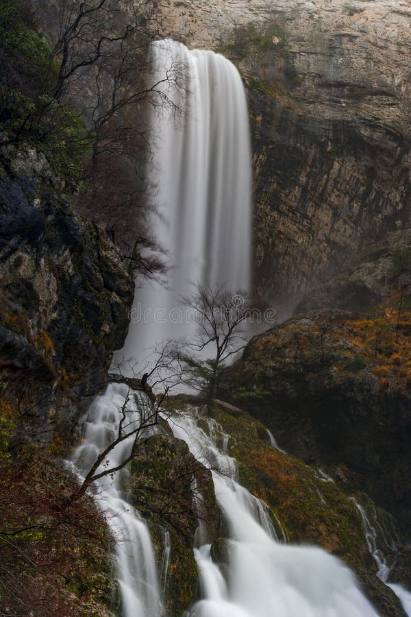 Waterfall at the Source of the Mundo River. Stock Image - Image of wild ...