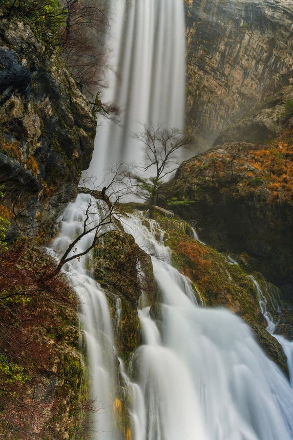 Waterfall at the Source of the Mundo River. Stock Image - Image of wild ...