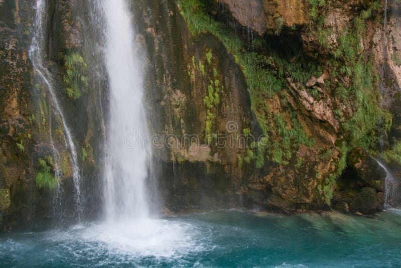 Waterfall at the Source of the River Stock Image - Image of high ...