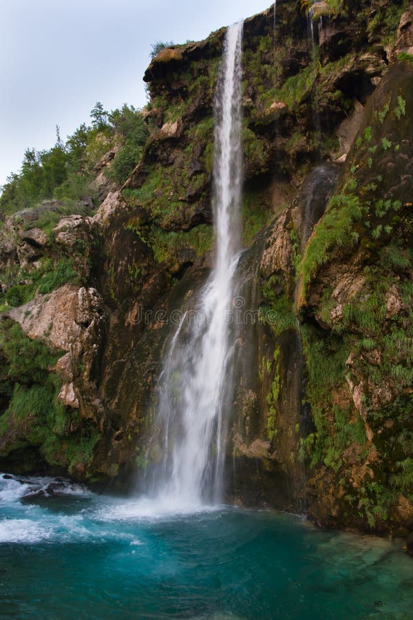 Waterfall at the Source of the River Stock Image - Image of moss ...