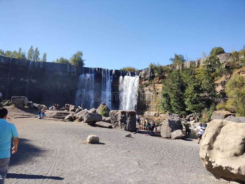Waterfall in South of Chile, Laja Stock Photo - Image of cliff, tourism ...