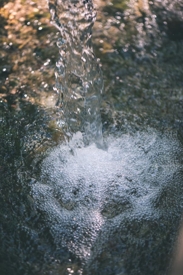 Waterfall Splashes in Closeup - Vintage Look Stock Image - Image of ...
