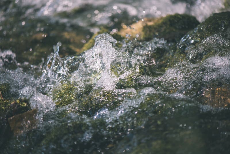 Waterfall Splashes in Closeup - Vintage Look Stock Image - Image of ...