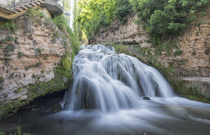 Waterfall in Spring with Great Color Stock Image - Image of landscaping ...