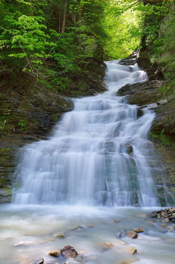 Waterfall in spring stock image. Image of splash, natural - 43137091