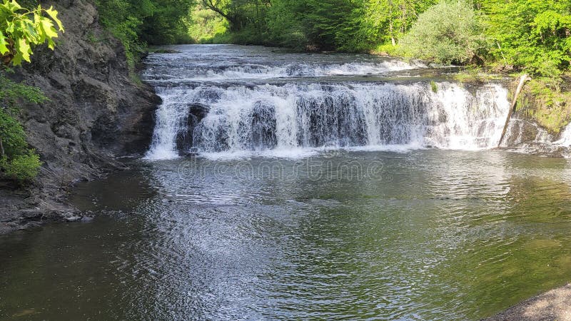 Waterfall in the Spring after a Rain Stock Image - Image of tree ...