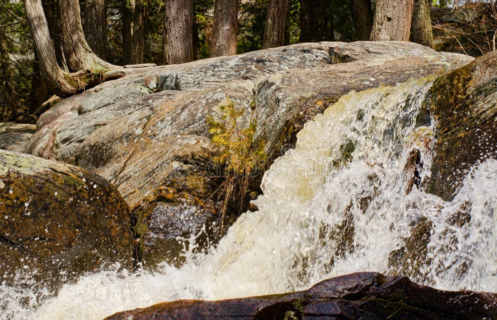 Waterfall in the spring stock photo. Image of trees, rock - 30825306