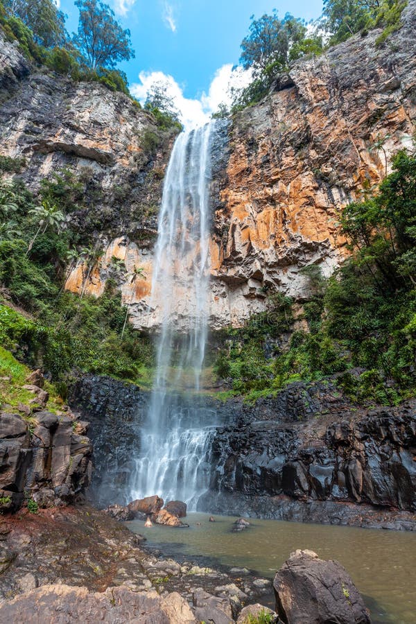 Waterfall in the Springbrook National Park Stock Photo - Image of twin ...