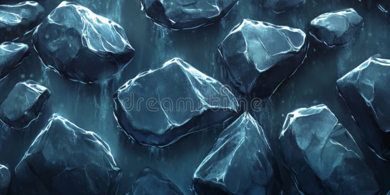 Waterfall Stone Background with Wet, Glistening Rocks Reflecting Cool ...