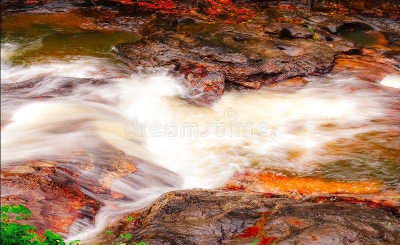 Waterfall and Stream Flowing Stream and Beautiful Stock Image - Image ...