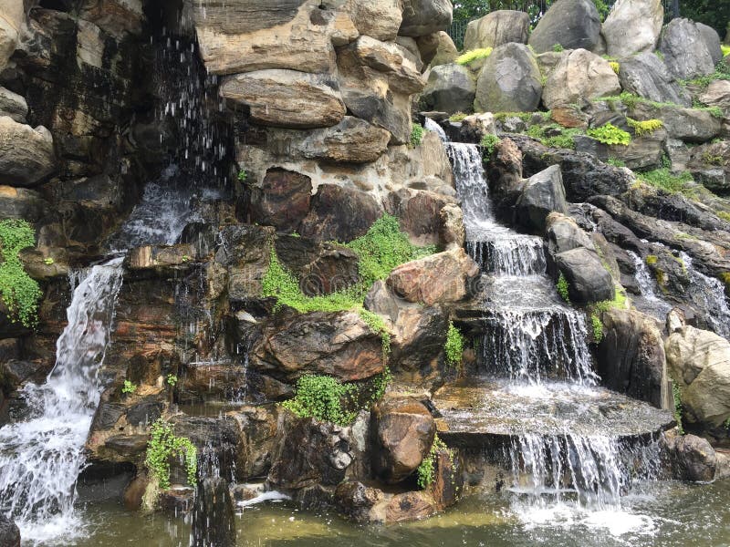 Waterfall stock image. Image of streams, summer, waterfall - 95931911