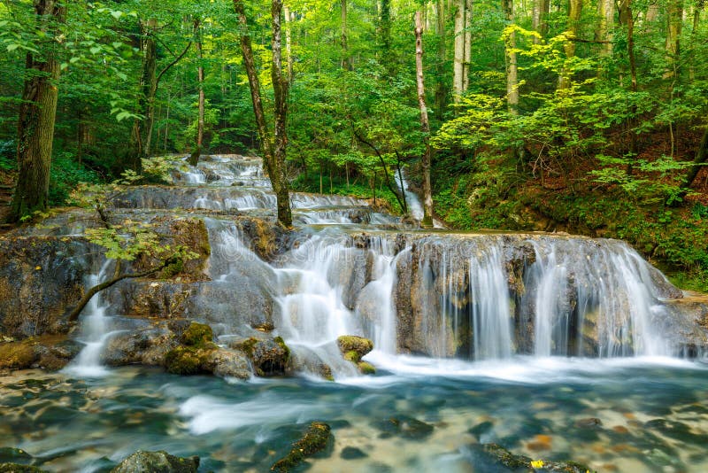 Waterfall in the summer stock photo. Image of nature - 85253716