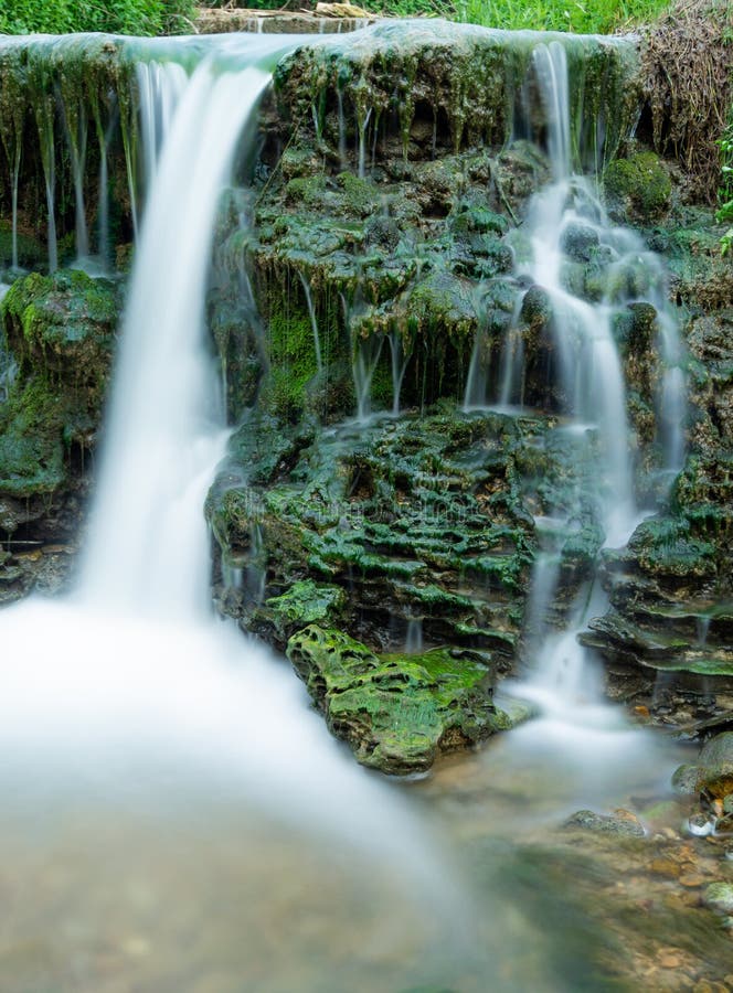 Waterfall in the Summer River Stock Image - Image of waterfall, season ...