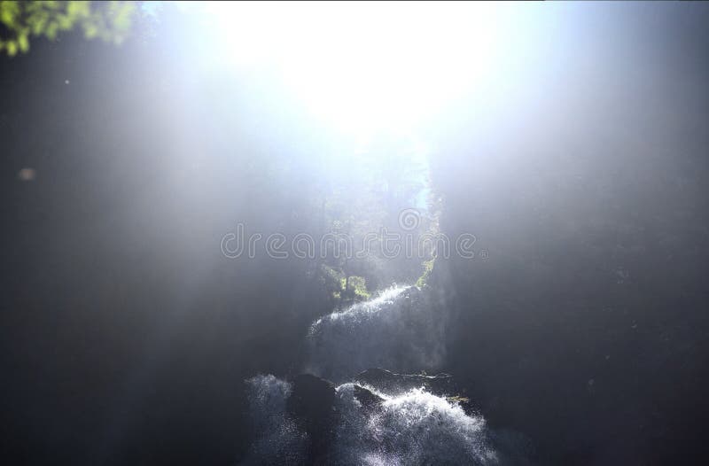 Waterfall from the sun stock photo. Image of environment - 36330420