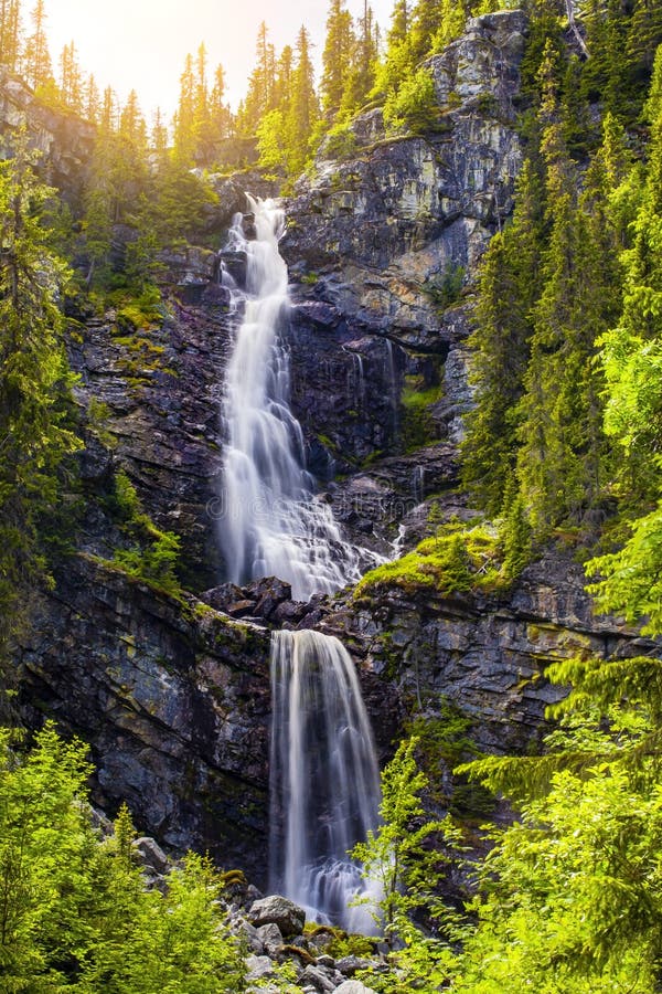Waterfall in Sweden stock photo. Image of summer, landscape - 162322492
