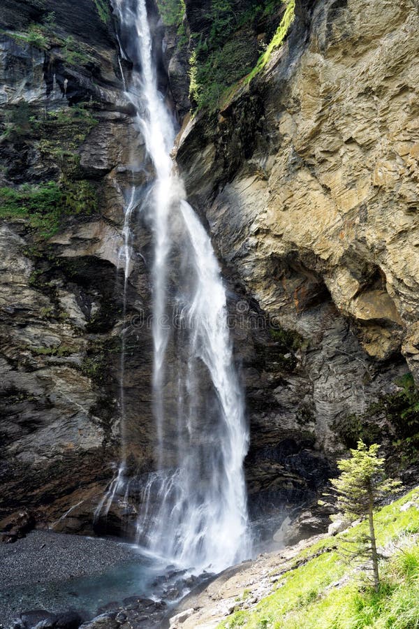 Waterfall in Switzerland stock image. Image of alps, european - 67429721