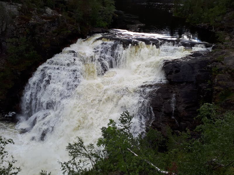 Waterfall in taiga stock photo. Image of waterway, taiga - 192485498