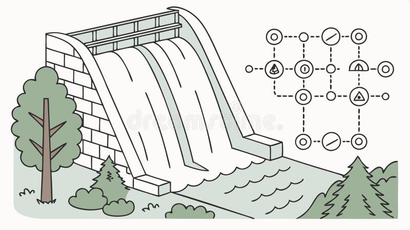 Waterfall with Technology Icons, Nature and Tech, Water Flow, and ...