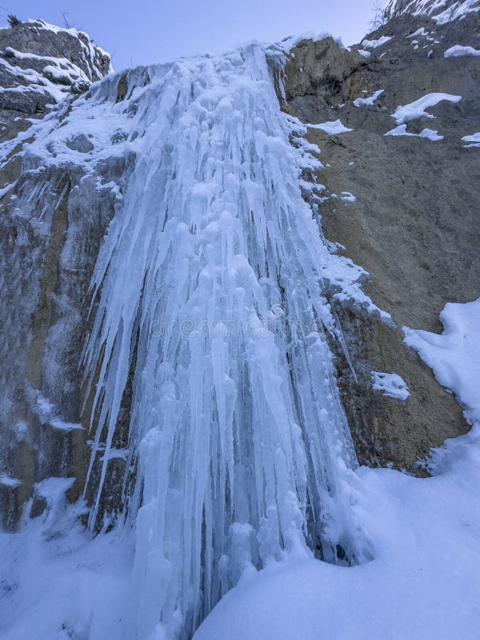 Waterfall Texture Where Water Freezes and Solidifies Stock Image ...