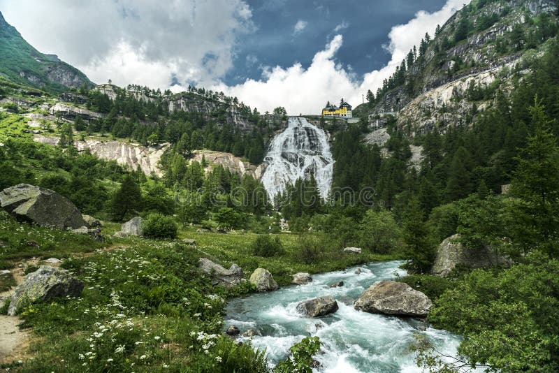 Waterfall of Toce River, Formazza Valley - Piedmont Stock Photo - Image ...