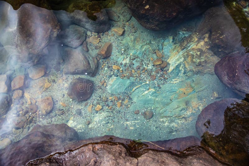 Waterfall Transparent Crystal Clear Water with Bottom View from Top ...