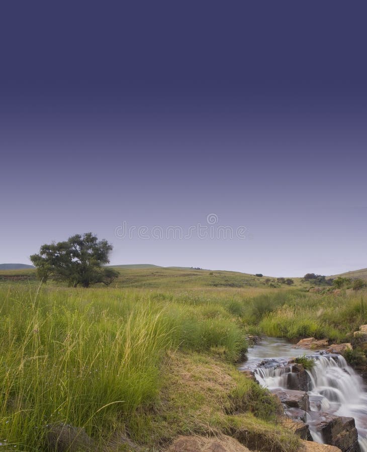 Waterfall, tree and sky 1 stock photo. Image of power - 1742000