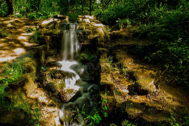 Waterfall among Trees, Long Exposure, Stock Image - Image of woodland ...