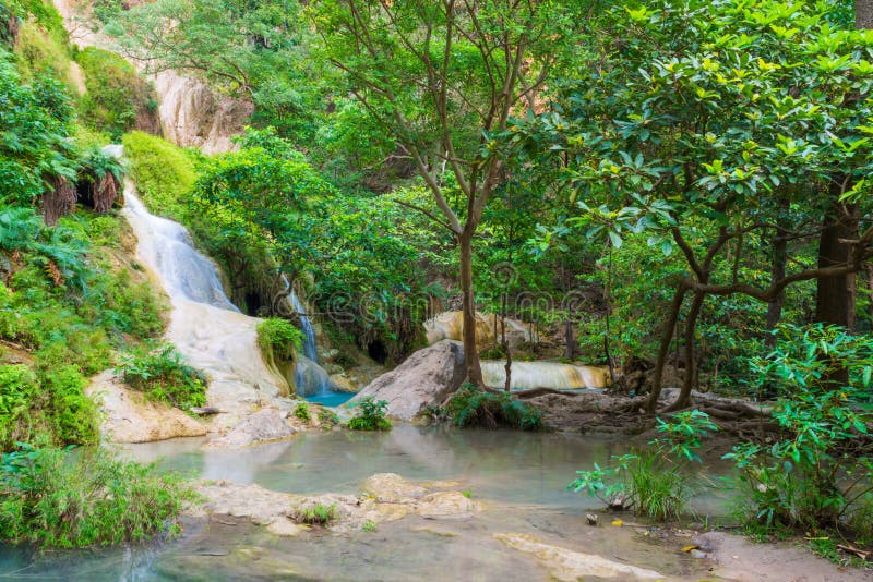 Waterfall in Tropical Landscape Stock Photo - Image of thailand ...