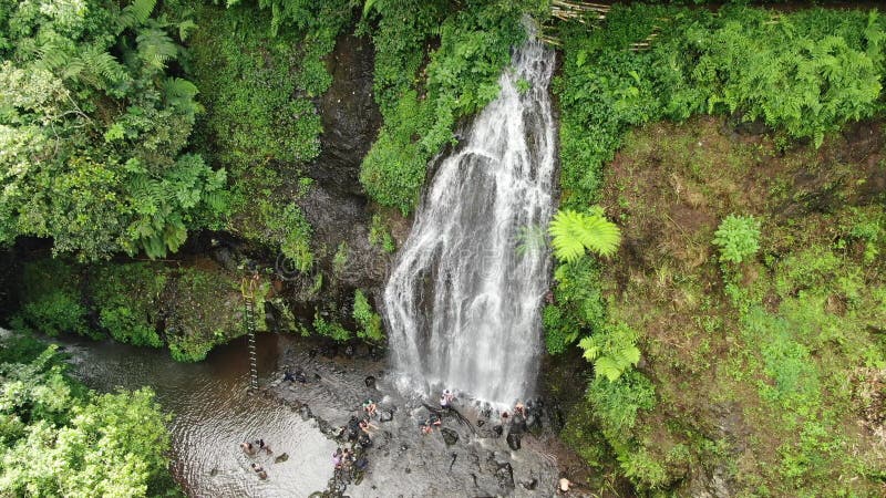 Waterfall on Tropical Mountain, Java, Indonesia. Stock Video - Video of ...