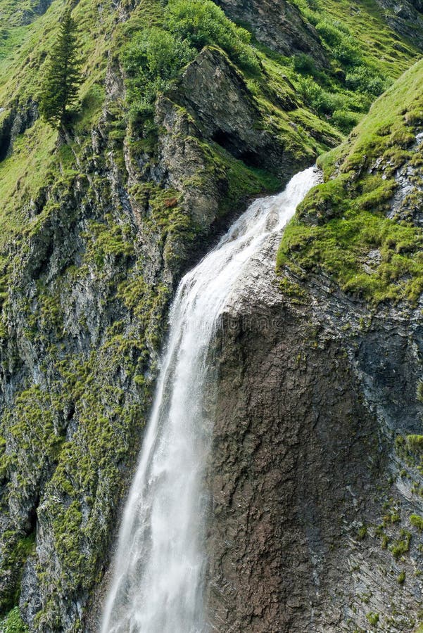 Waterfall in the Tyrolean Alps Stock Image - Image of hintertux ...
