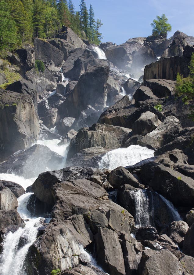 Waterfall Uchar stock image. Image of stone, mountain - 58156879