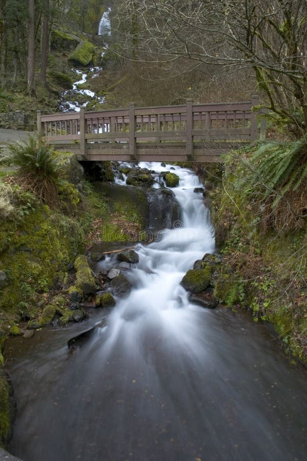 Waterfall Under Bridge stock image. Image of hill, peaceful - 1614485