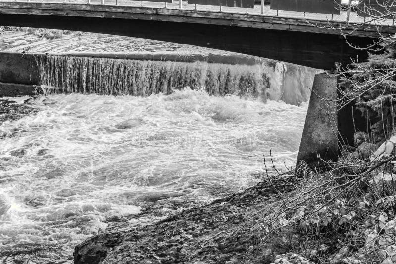 Waterfall Under Bridge 2 stock photo. Image of tumwater - 268020892