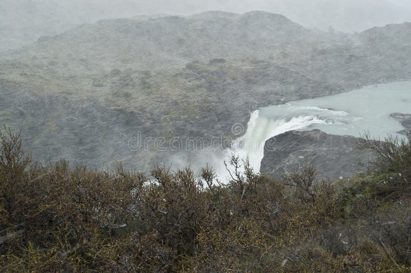 Waterfall under storm stock image. Image of snowstorm - 20589853