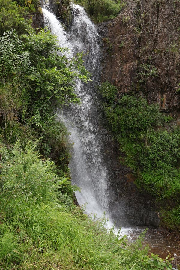 The Waterfall in the Valley is a Magnificent Natural Landscape Stock ...