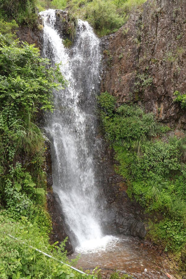 The Waterfall in the Valley is a Magnificent Natural Landscape Stock ...