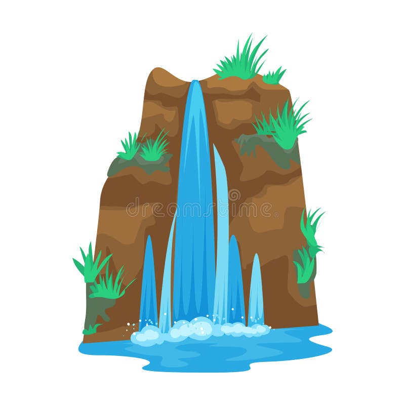 Waterfall Vector Icon.Cartoon Vector Icon Isolated on White Background ...