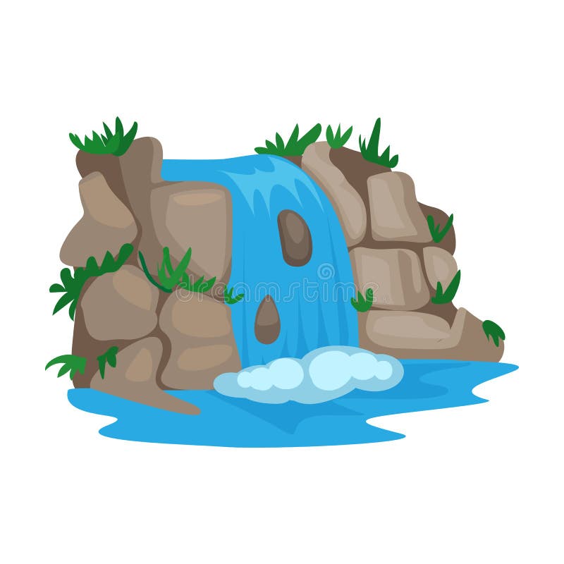 Waterfall Vector Icon.Cartoon Vector Icon Isolated on White Background ...