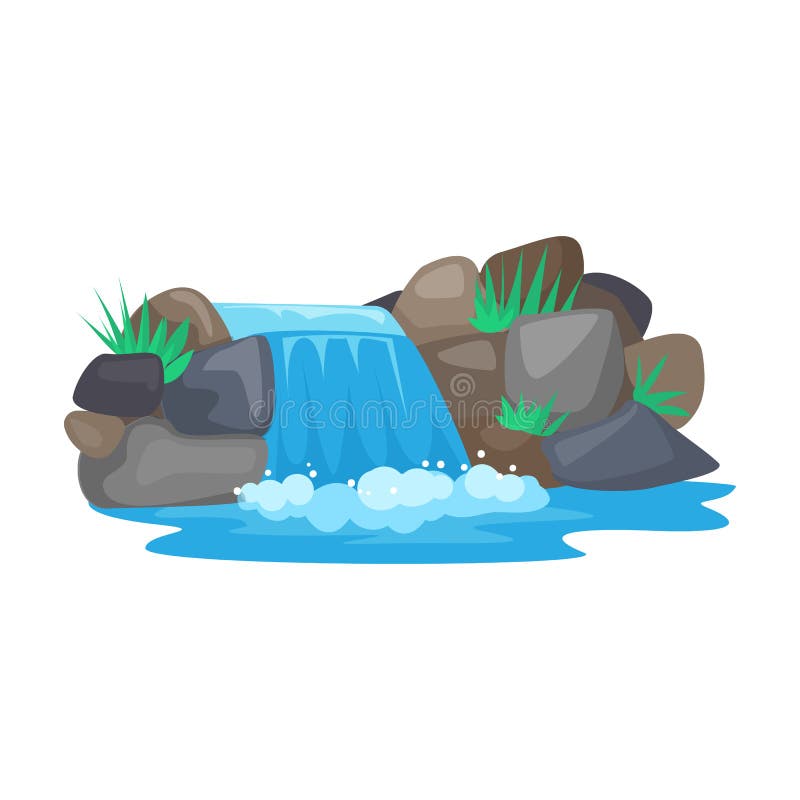Waterfall Vector Icon.Cartoon Vector Icon Isolated on White Background ...