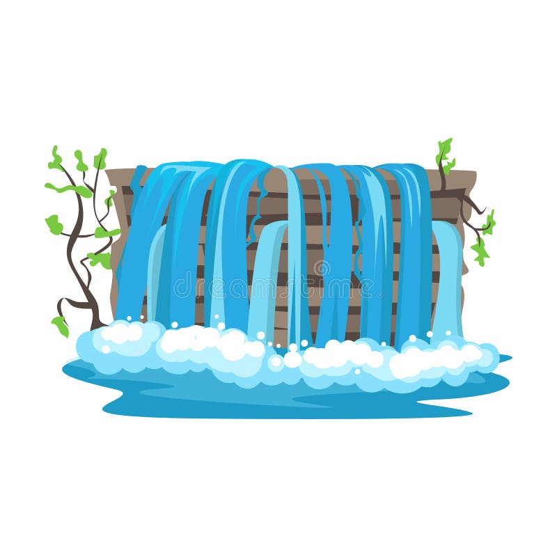 Waterfall Vector Icon.Cartoon Vector Icon Isolated on White Background ...