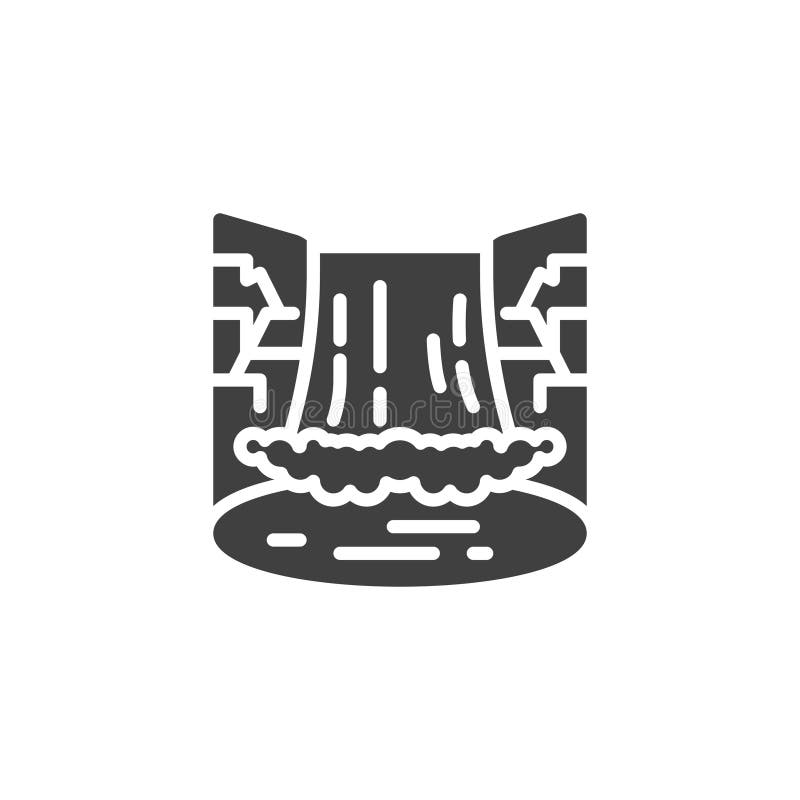 Waterfall vector icon stock vector. Illustration of sign - 309809882