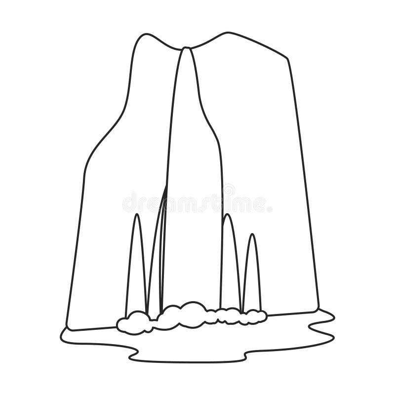 Waterfall Vector Icon.Outline Vector Icon Isolated on White Background ...