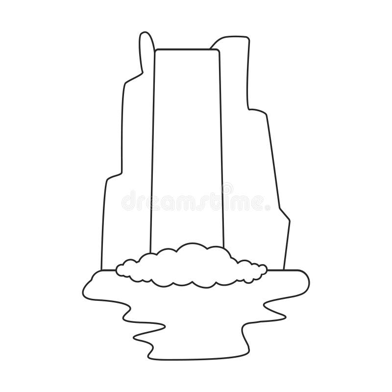 Waterfall Vector Icon.Outline Vector Icon Isolated on White Background ...