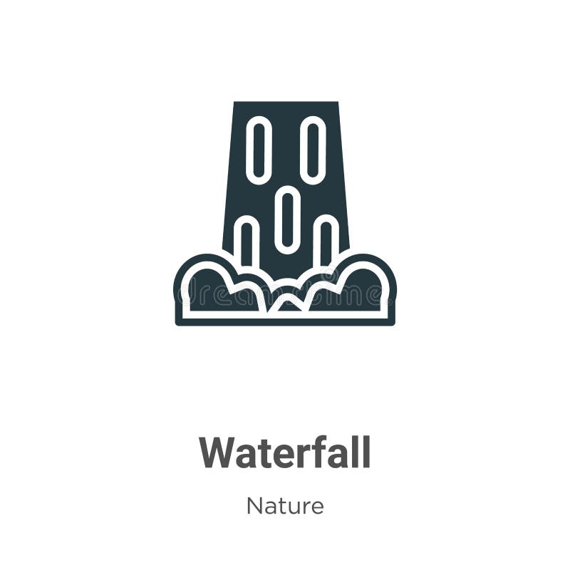 Waterfall Vector Icon on White Background. Flat Vector Waterfall Icon ...