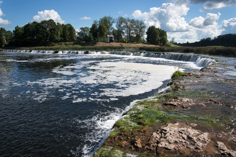 Waterfall Ventas Rumba, Kuldiga, Latvia. Stock Image - Image of autumn ...