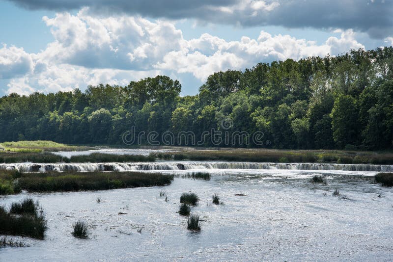 Waterfall Ventas Rumba, Kuldiga, Latvia. Stock Photo - Image of rumba ...