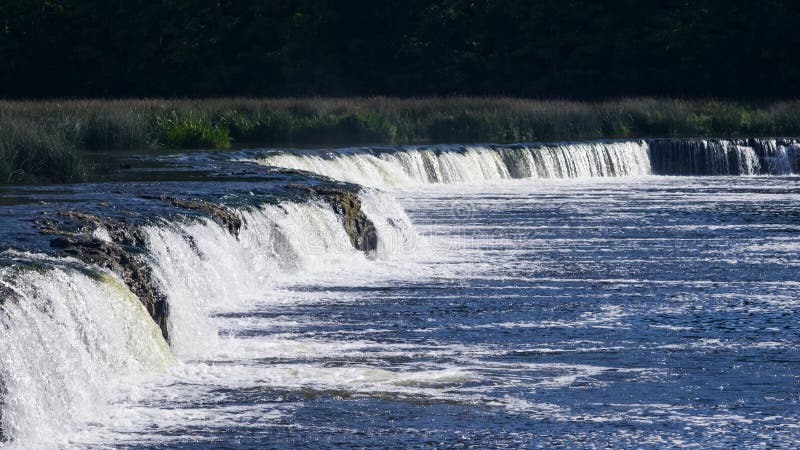Waterfall Ventas Rumba on River Venta at Kuldiga, Latvia, Selective ...