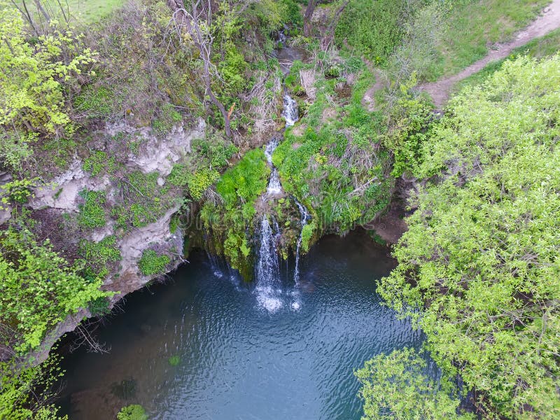Waterfall View from Top Down Stock Image - Image of mountain, flowing ...