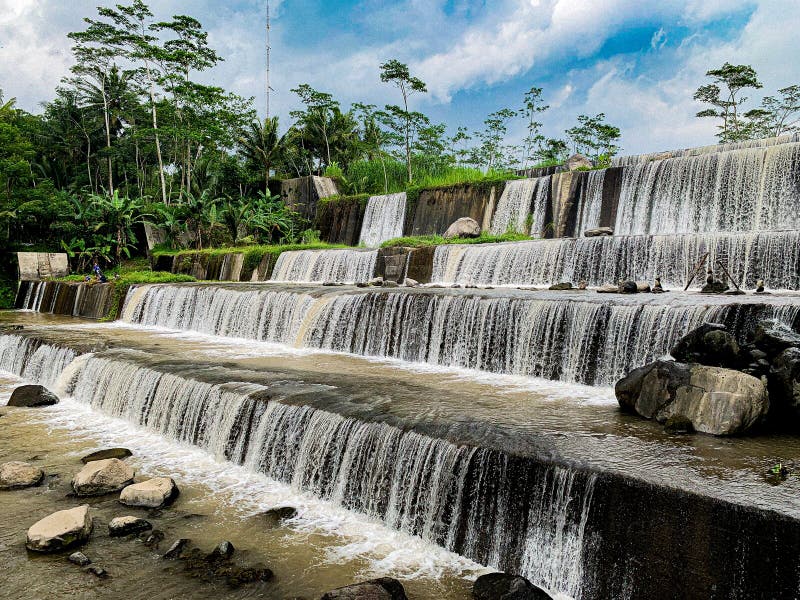 Waterfall view stock image. Image of view, waterfall - 222504323